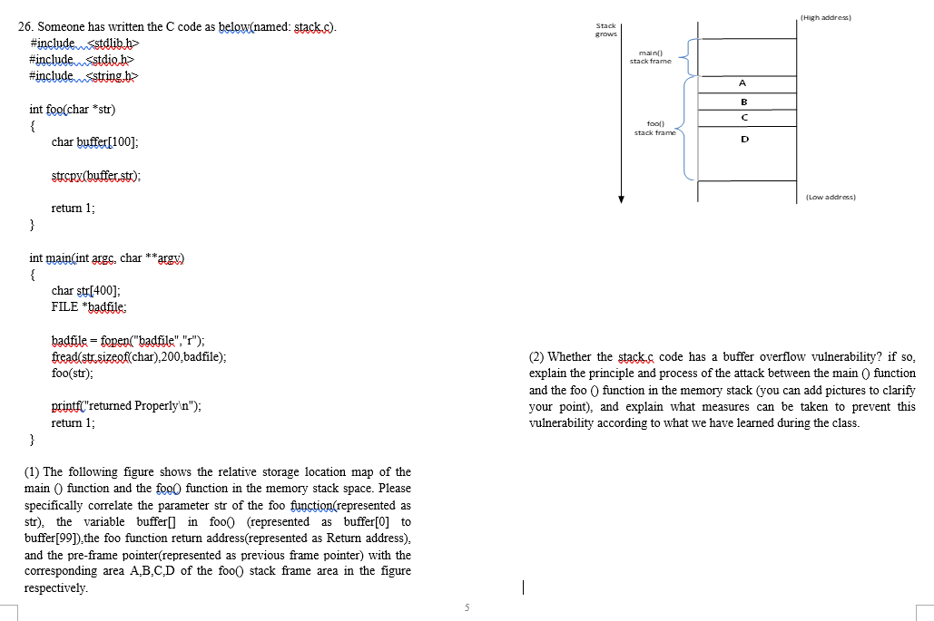 Solved 26. Someone has written the C code as below(named: | Chegg.com