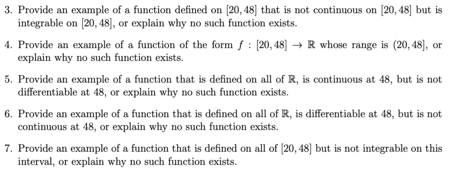 Solved 3. Provide an example of a function defined on | Chegg.com