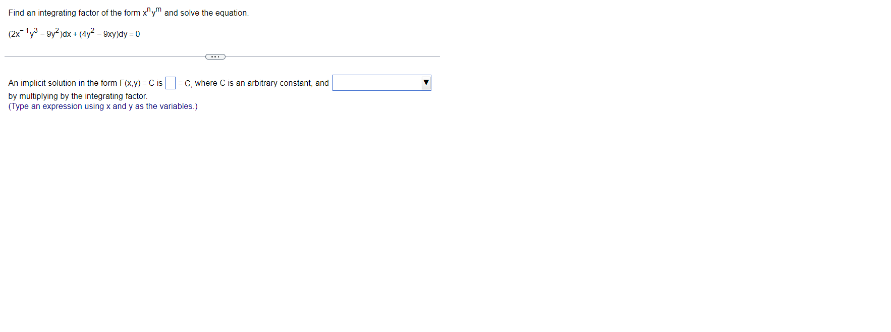 Solved Find an integrating factor of the form \\( | Chegg.com