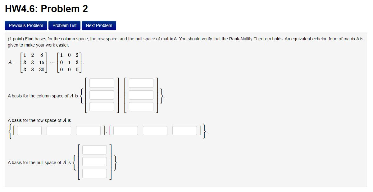 Solved HW4.6: Problem 2 Previous Problem Problem List Next | Chegg.com