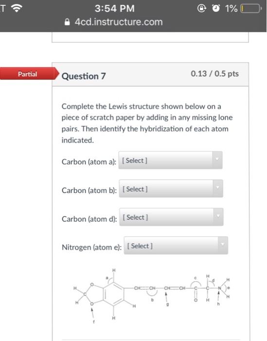 Solved 3:54 PM a 4cd.instructure.com Partial Question 7 | Chegg.com