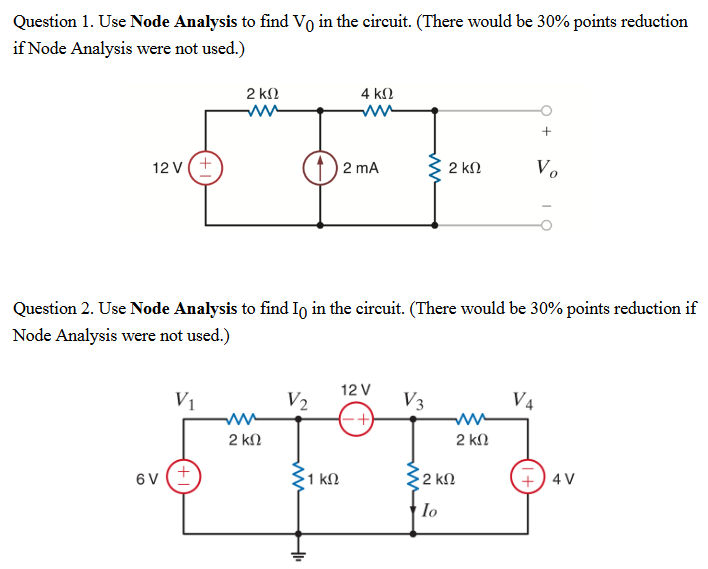 Solved Question 1 Use Node Analysis To Find Vo In The 