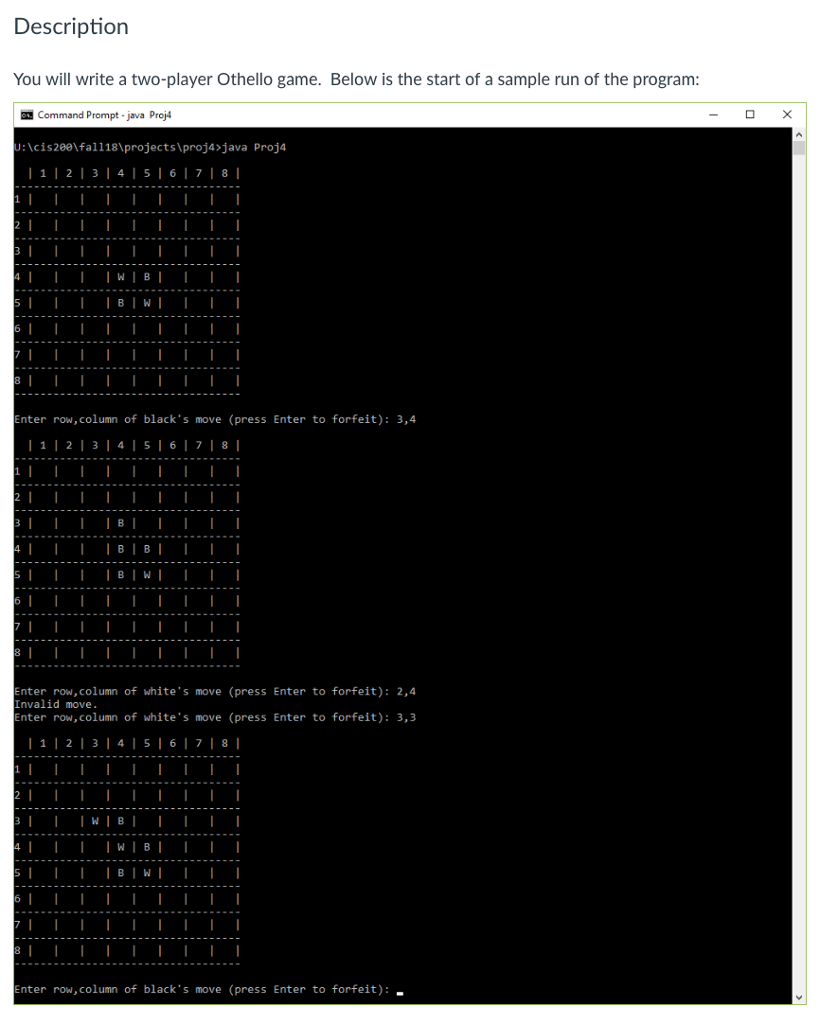 Solved Background Othello is a two-player game on an 8x8 | Chegg.com