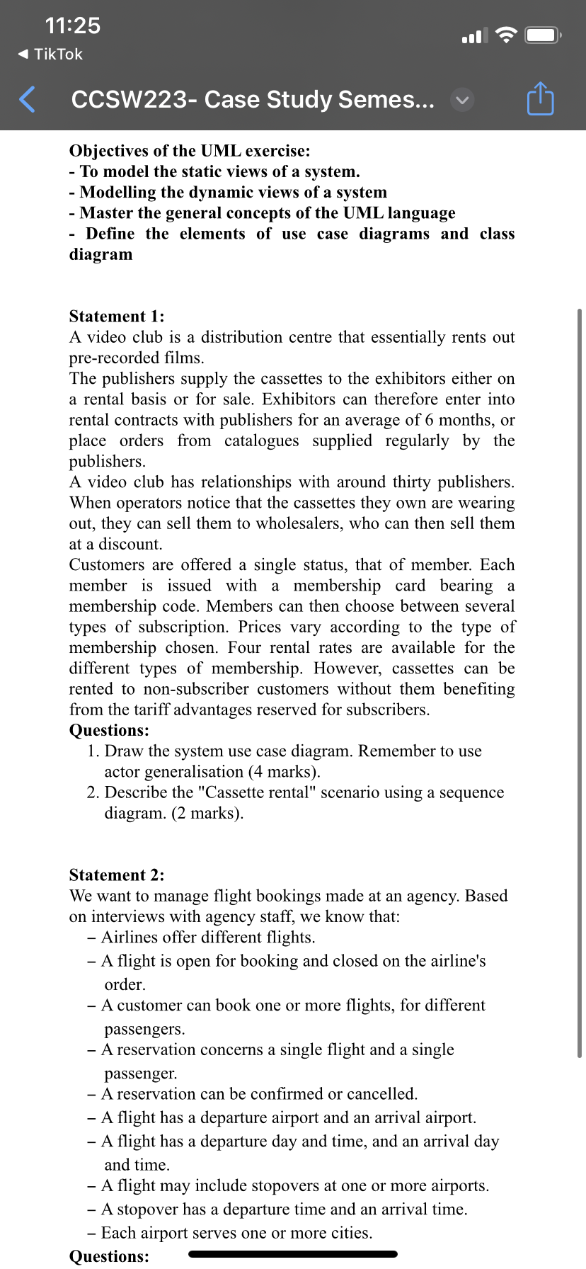 Solved Objectives of the UML exercise: - To model the static | Chegg.com