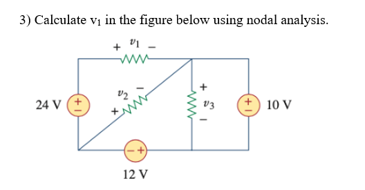 Calculate v1 ﻿in the figure below using nodal | Chegg.com