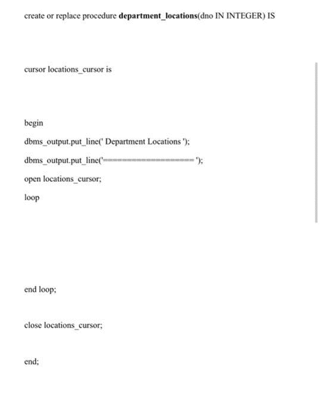Solved 1. Complete and test the following stored procedure | Chegg.com