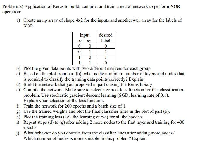 Solved Python Use Keras To Create A Ann Model For The 