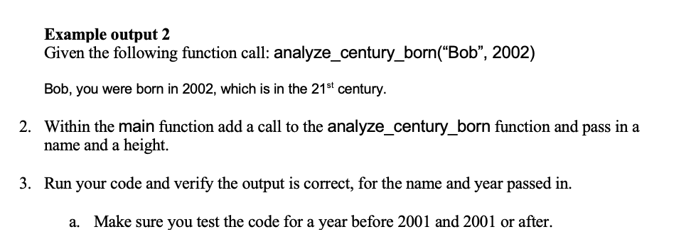 Solved Part 1 - Print name and year born and whether born in | Chegg.com