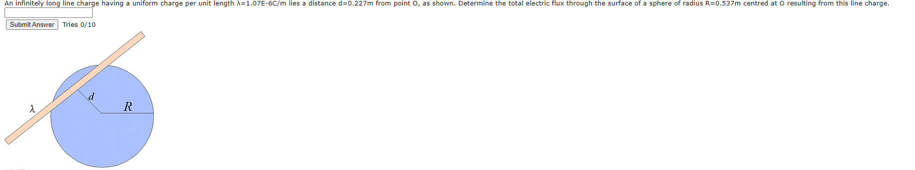 Solved An infinitely long line charge having a uniform | Chegg.com