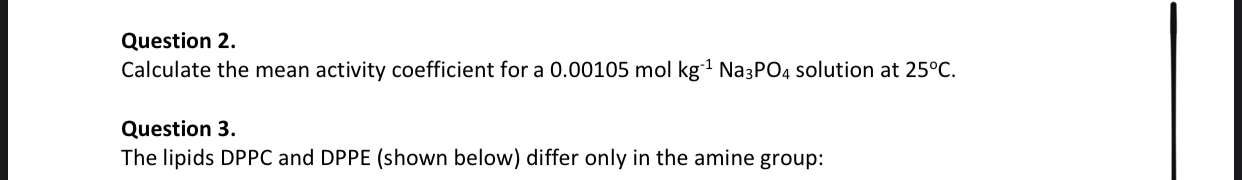 Solved Question 2. Calculate the mean activity coefficient | Chegg.com