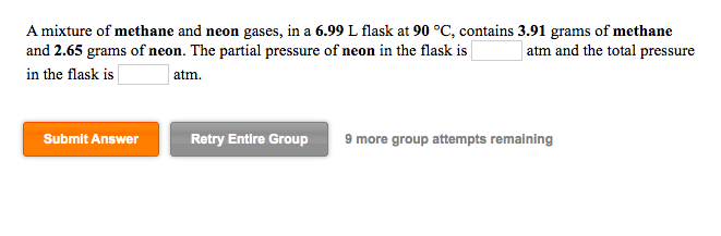 Solved A mixture of methane and neon gases, in a 6.99 L | Chegg.com