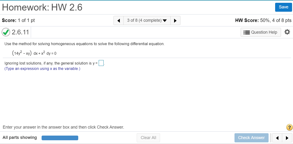 Solved Save Homework Hw 2 6 Score 1 Of 1 Pt 2 6 11 3 Of 8