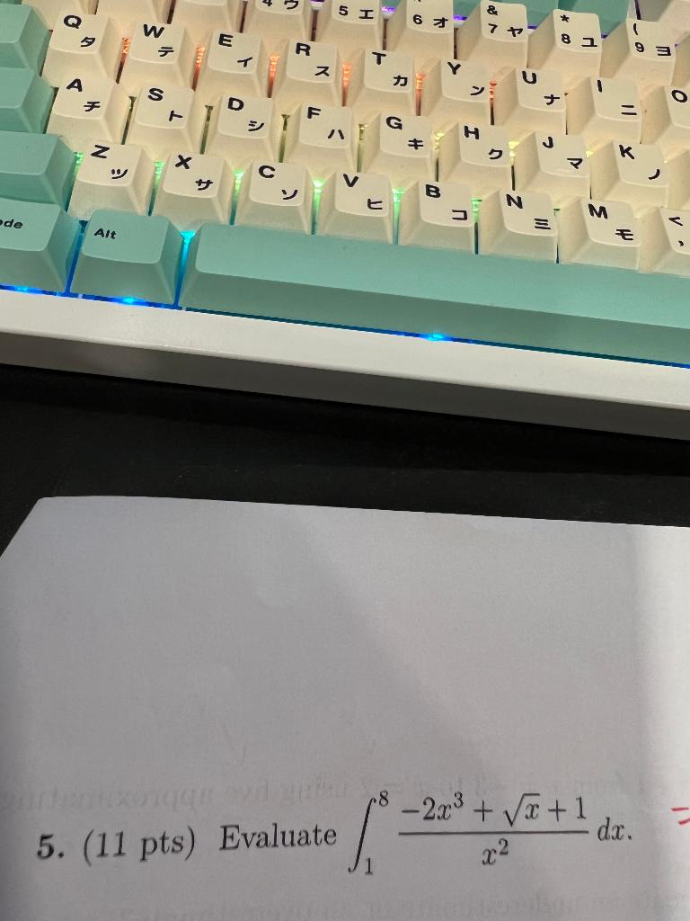 Solved 5. (11 pts) Evaluate ∫18x2−2x3+x+1dx | Chegg.com