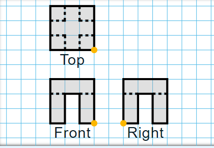 Solved Draw an isometric based on the Front, Right, and Top | Chegg.com