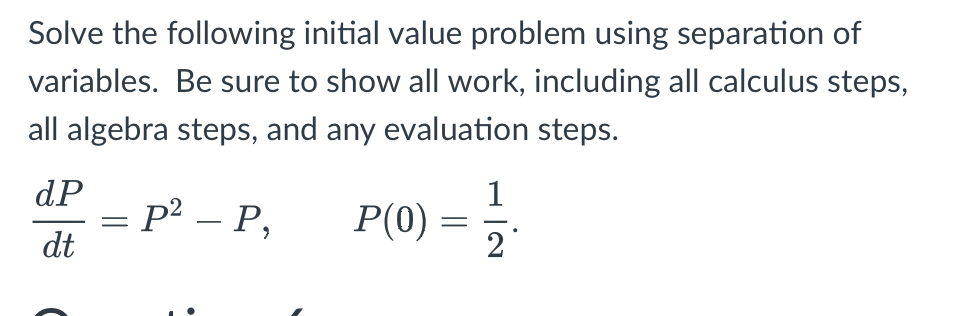 Solved Solve the following initial value problem using | Chegg.com