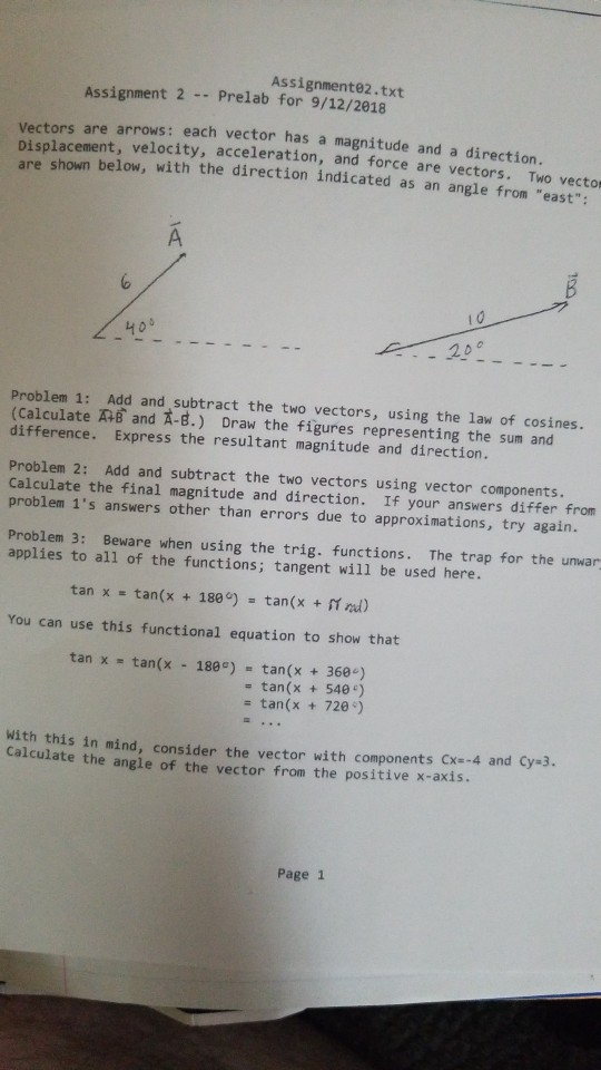 Solved Assignmente2.txt rrows: each vector has a magnitude | Chegg.com