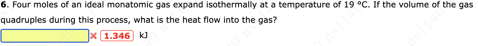 Solved 6. Four moles of an ideal monatomic gas expand | Chegg.com