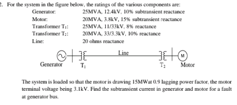 Solved 2. For the system in the figure below, the ratings of | Chegg.com