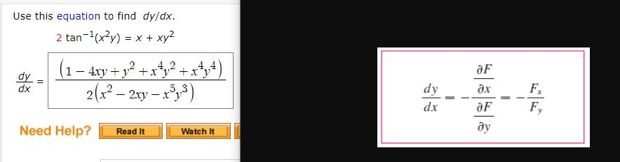 Solved Use this equation to find dy/dx. 2 tan-+(x+y) = x + | Chegg.com