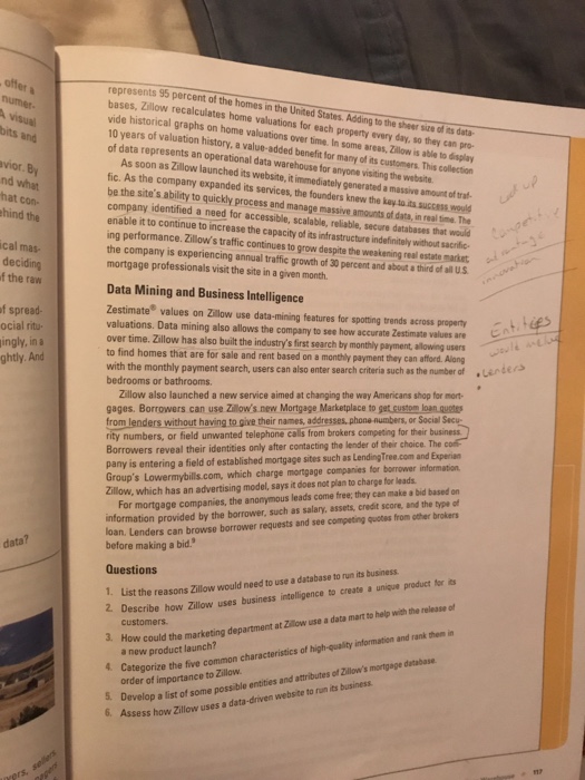 Solved Read the case study Zillow on page 116-117 & answer | Chegg.com