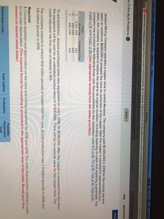 Solved er 11 Pre-Built Problems Chec Jackpot Mining Company | Chegg.com