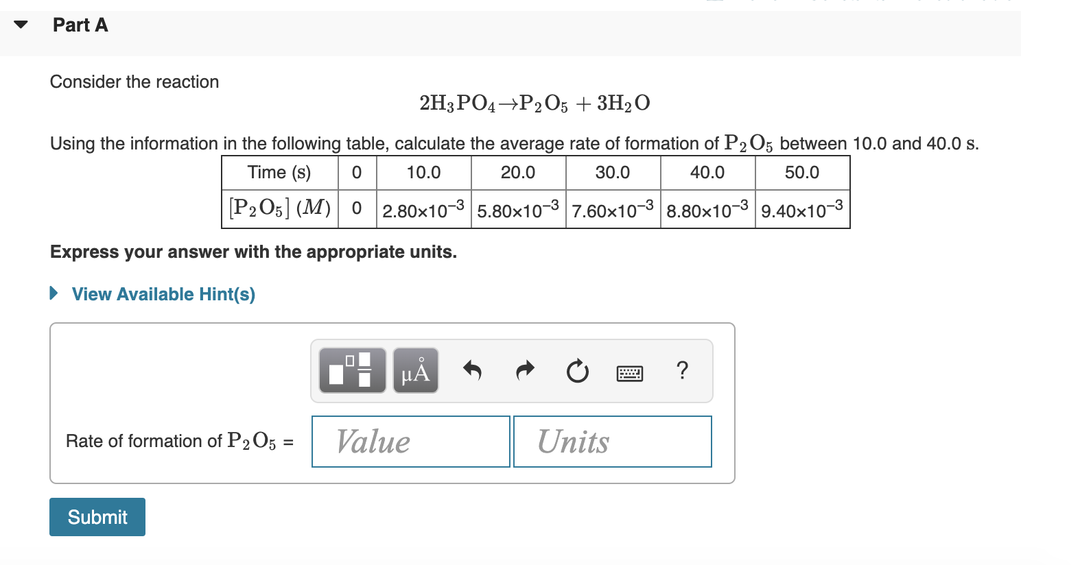 Solved Part A Consider the reaction 2H3PO4+P205 + 3H20 Using | Chegg.com