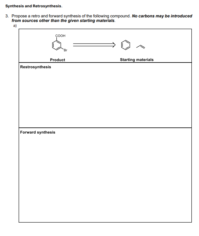 Solved Synthesis and Retrosynthesis.3. ﻿Propose a retro and | Chegg.com