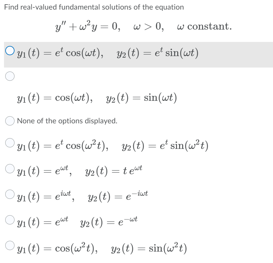 Solved Find Real Valued Fundamental Solutions Of The 