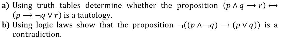 Solved a) Using truth tables determine whether the | Chegg.com