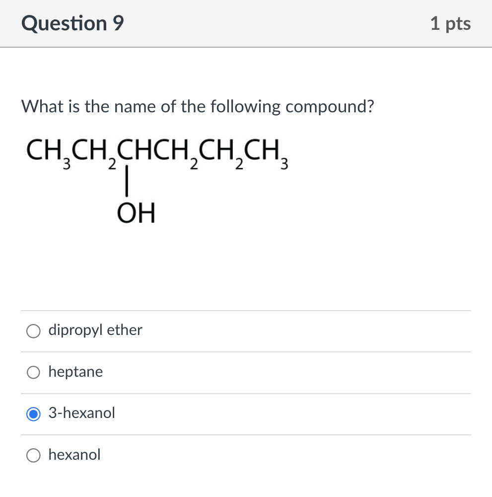Solved What is the name of the following compound? dipropyl | Chegg.com