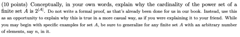 Solved (10 points) Conceptually, in your own words, explain | Chegg.com