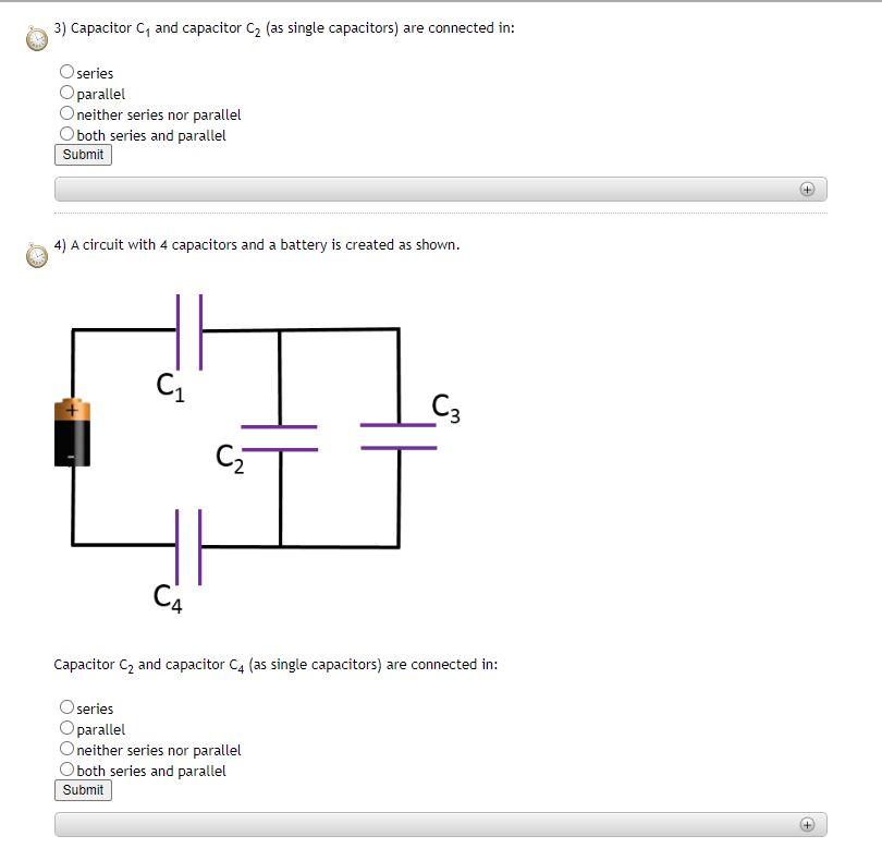 Solved A circuit with 5 capacitors and a battery is created | Chegg.com
