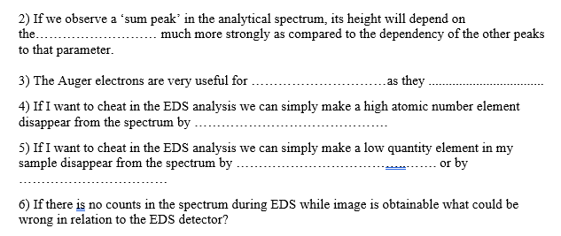 Solved 2) If we observe a 'sum peak in the analytical | Chegg.com