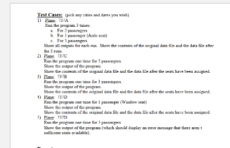Programming Assignment #3: Airline Seating | Chegg.com