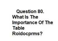 Solved Question 80. What Is The Importance Of The Table | Chegg.com