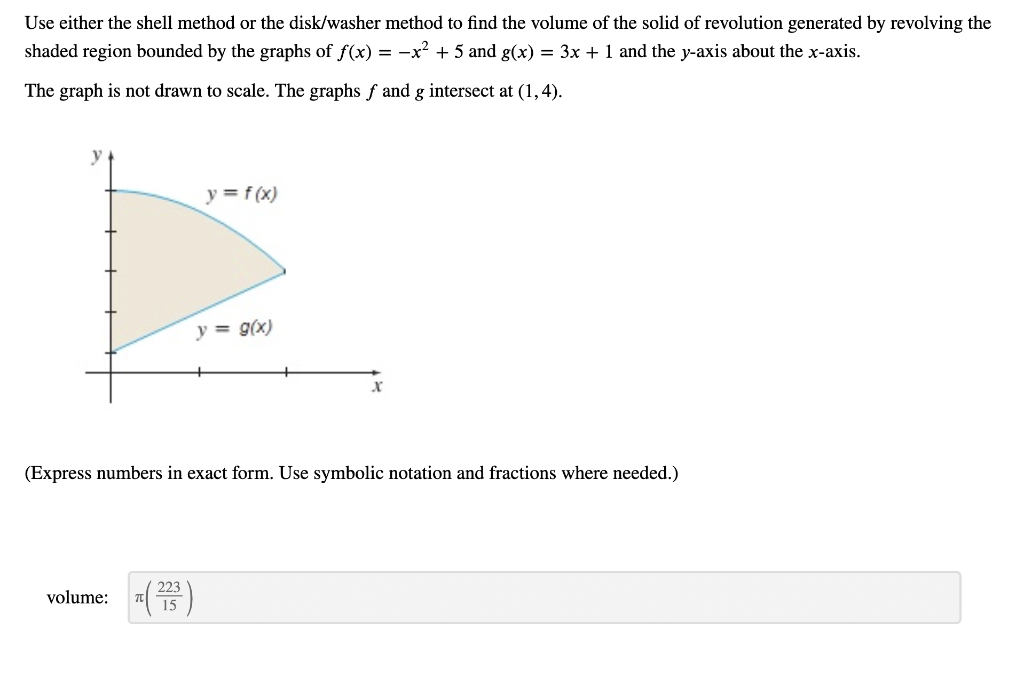 Solved Use either the shell method or the disk/washer method | Chegg.com