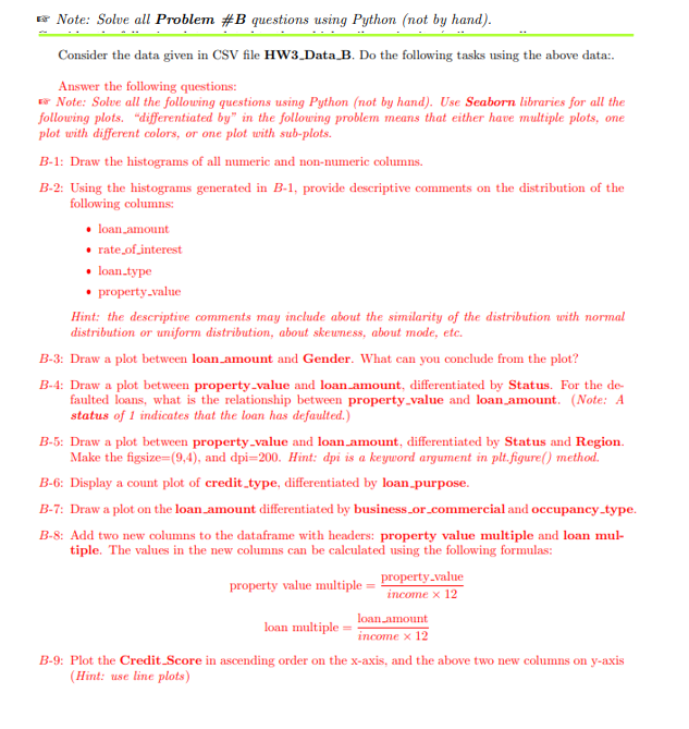 Solved Note: Solve all Problem #B questions using Python | Chegg.com