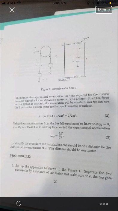 Meme EXPERIMENT 4 The Atwood Machine OBJECTIVE: To | Chegg.com