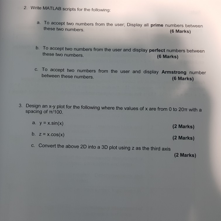 Solved please help me to write the matlab scripts for the | Chegg.com