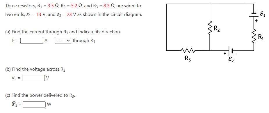 Solved Three resistors, R1=3.5Ω,R2=5.2Ω, and R3=8.3Ω, are | Chegg.com