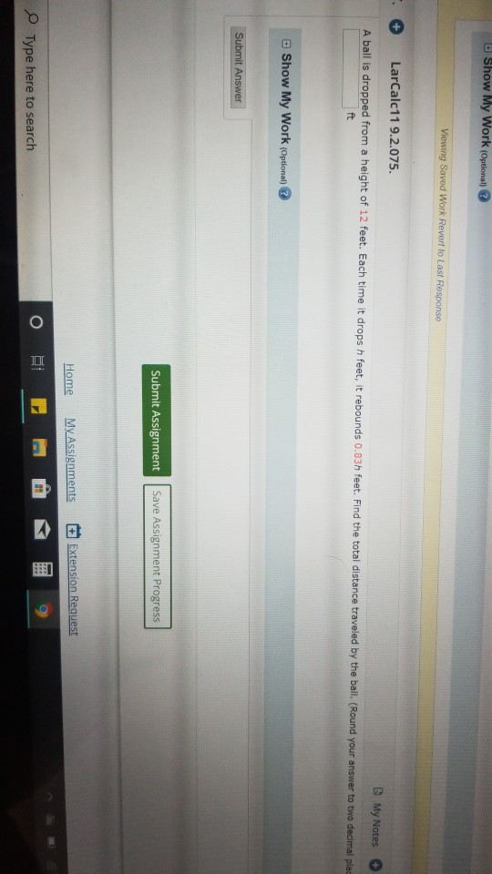 Solved 8 Show My Work (optional) Viewing Saved Work Revert | Chegg.com