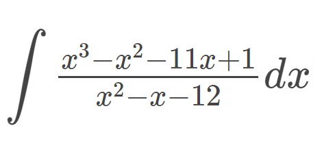 Solved ∫x2−x−12x3−x2−11x+1dx | Chegg.com