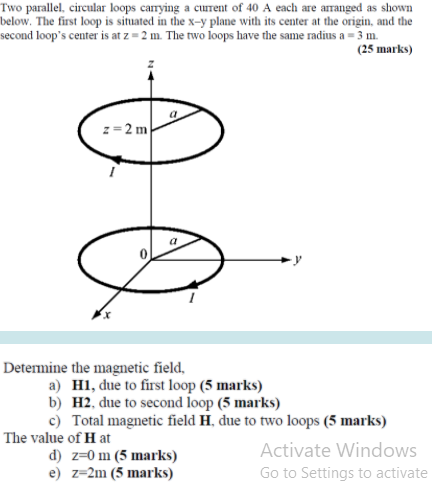 Solved Two parallel, circular loops carrying a current of 40 | Chegg.com