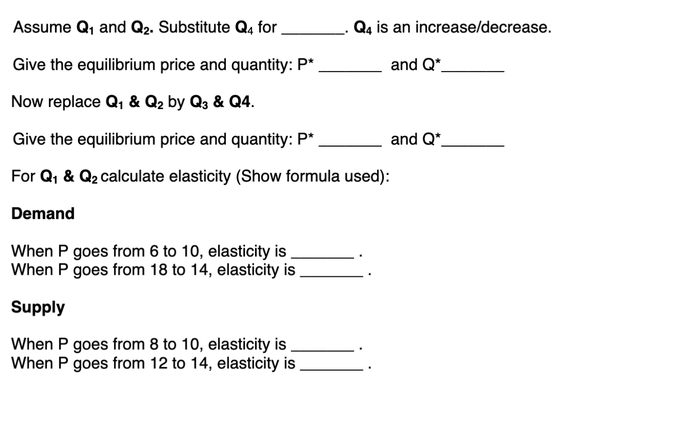 Solved P Q1 Q2 TABLE II Q3 Q4 (Label each schedule: | Chegg.com