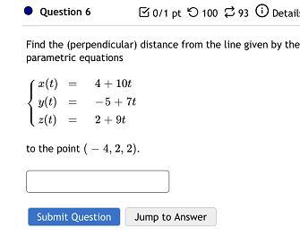 Solved Find the (perpendicular) distance from the line given | Chegg.com