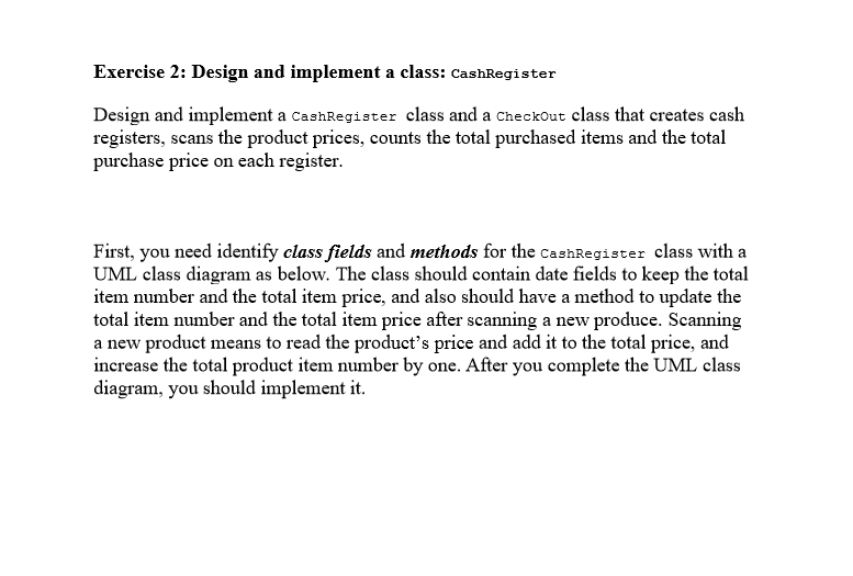 Solved Exercise 1 Implement Class Design Product You Will 