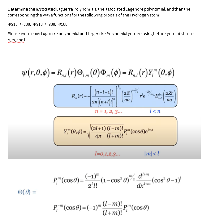 Solved Determine the associated Laguerre Polynomials, the | Chegg.com