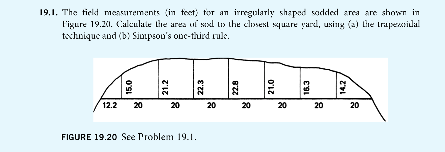 Solved 9.1. The field measurements (in feet) for an | Chegg.com
