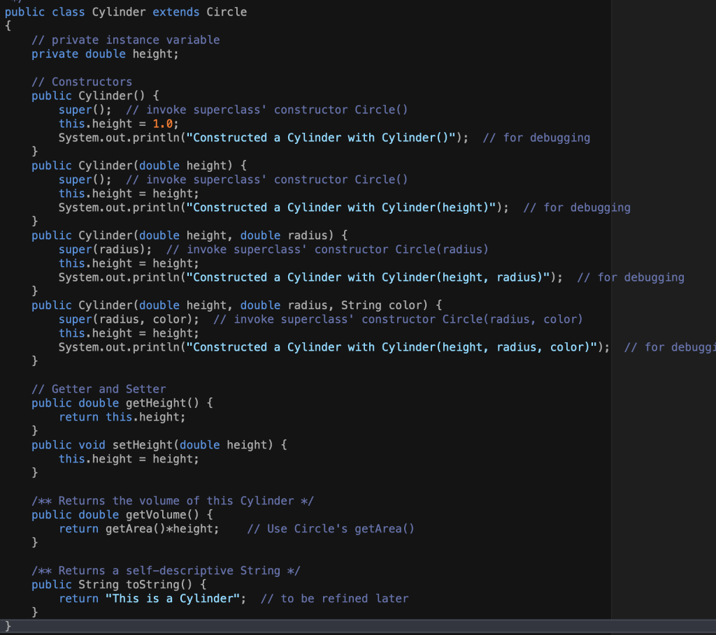 Solved On line 22 in Cylinder.java, the call to | Chegg.com