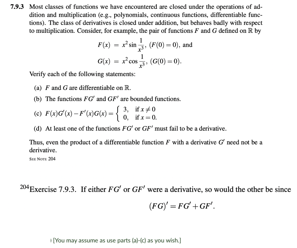 Solved 7.9.3 Most classes of functions we have encountered | Chegg.com